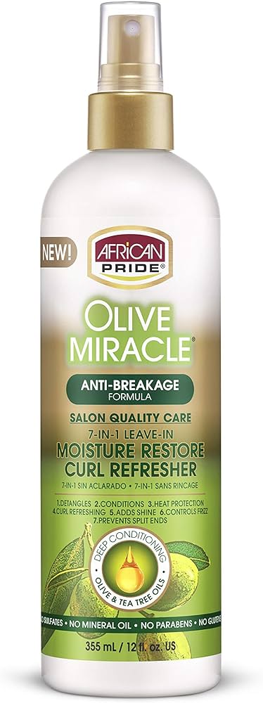 African Pride Olive Miracle 7-In-1 Leave-In Moisture Restore Curl Refr ...